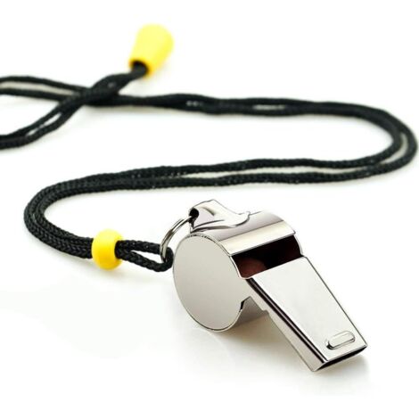 Sifflet, sifflet de sport en acier inoxydable 2 pièces avec cordon, son ...