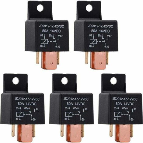 5 Pièces Relais 5 Broches 12V 80A, Relais Automobile JD2912-1Z-12V80A ...