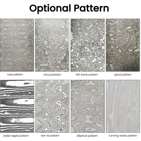 Damas en acier en acier à motifs d'embryon d'embryon de forge