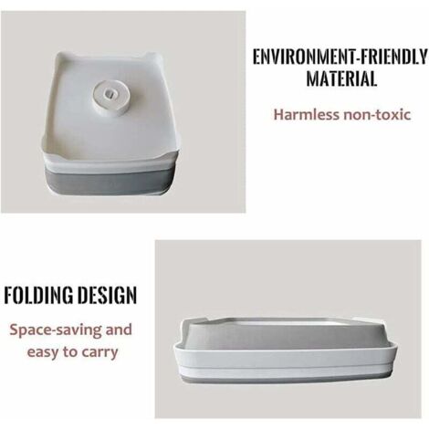 -Bassine Pliable, Lavabo Pliable avec Bouchon de Vidange et Poignées de ...