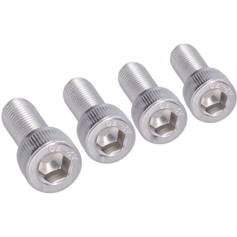 Jeu de 4 vis à tête hexagonale M10, acier inoxydable, 1,25 mm (M1025)