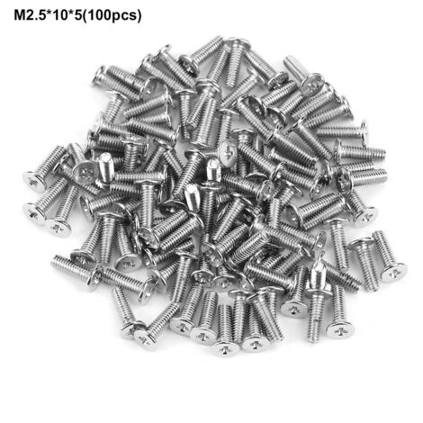 100 vis à tête plate en acier inoxydable M2.5 pour pièces de réparation ...