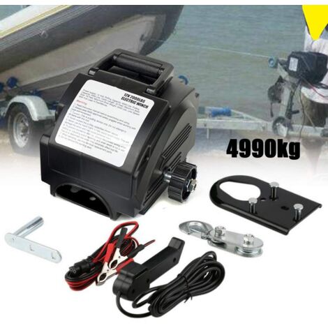 12V Treuil électrique avec moteur, Puissant 2000 Livres Mobile Treuil ...