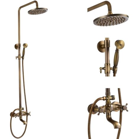 Équipement de douche avec douche à main, tuyau de douche vintage ...