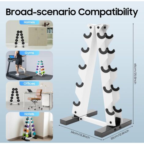 A-Frame Dumbbell Weight Rack, support d'haltères long, 34 x 32 x 65 cm ...