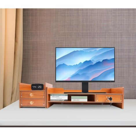 Monitorständer, Holz Monitor Stand Riser Mit Schublade Gebaut FüR ...