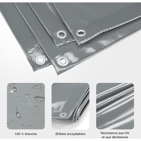 Wiltec Truck Tarpaulin 2 x 3 m 650 g/m² Blue Polyester PVC Coated ...