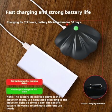 Veilleuse à capteur, détecteur de mouvement, LED, chargement USB, 3 ...