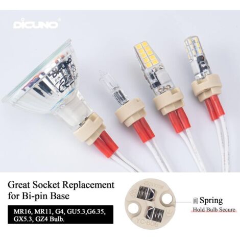 FOREHILL Base à deux broches, G4, GU5.3, G6.35, GY6.35, GX5.3 MR16, GZ4 ...