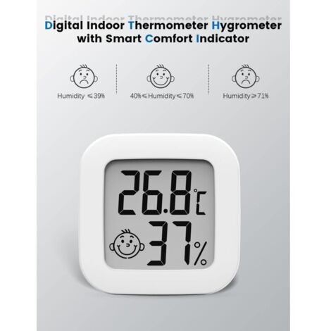 4er-Pack Mini-Digital-Thermometer/Hygrometer für den Innenbereich mit ...