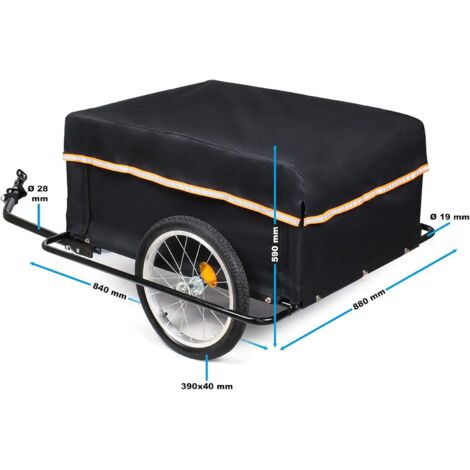 Wiltec Remorque pour vélo, Timon Rabattable & Attelage Rapide ...