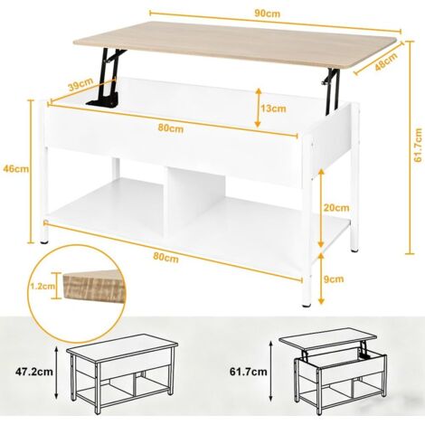 Marble Effect Coffee Table, Side Table for Living Room, Diameter 70 ...