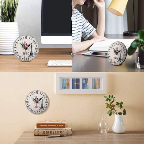 Horloge murale antique, style vintage, horloge ronde en bois ...