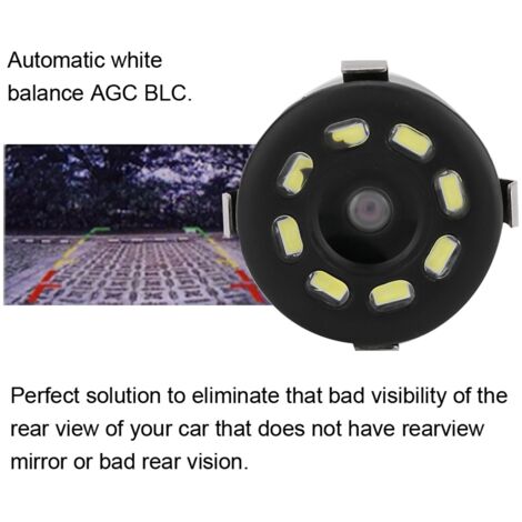 Caméra de recul grand angle 170° avec 8 LED, vision nocturne et étanchéité