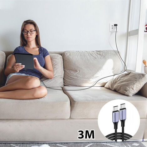 Câble de données C vers C, câble de charge rapide 100 W, double ...