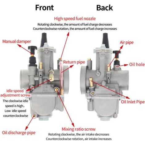 Carburateur moto compatible avec PWK 21-34MM 2T 4T Carburateur Moto ...