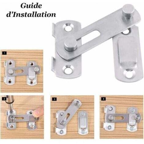 4pcs Loquet à Bascule Porte Coulissante en Acier Inoxydable Verrou de ...