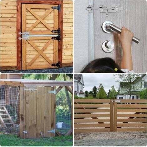 2 x Loquets Portes 20cm (8 Pouces) Verrou Targette de Porte Acier ...