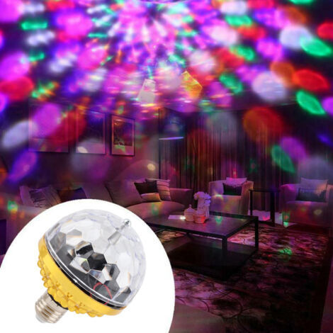 Boule Rotative Colorée DJ Crystal RGB Party Light Disco Ball LED RGB ...