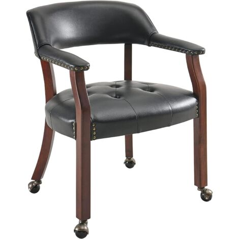 PADMA HOUSE Large Dining Chairs with Casters and Arms, Rolling Dining ...