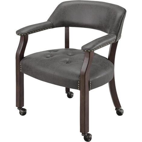 PADMA HOUSE Large Dining Chairs with Casters and Arms, Rolling Dining ...
