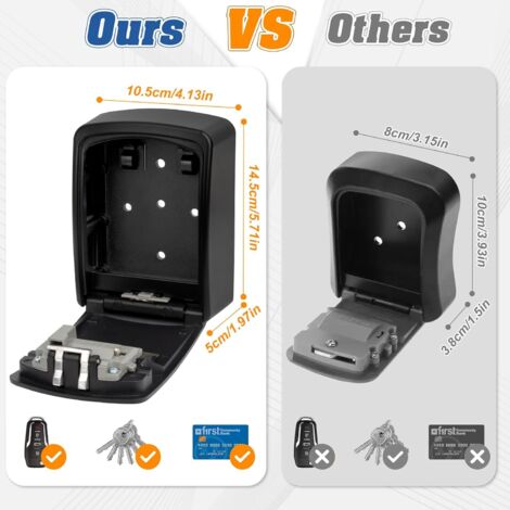 Secure Key Box, Superior Large Key Box, Key Safe with 4 Digit Numeric ...
