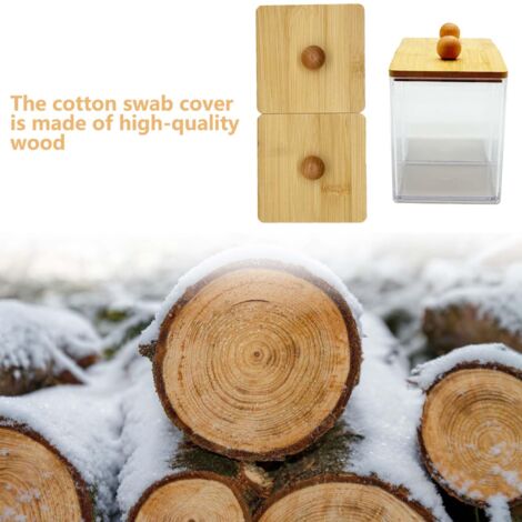 2pcs Distributeur Coton Tige, Rangement Coton Tige Transparent ...
