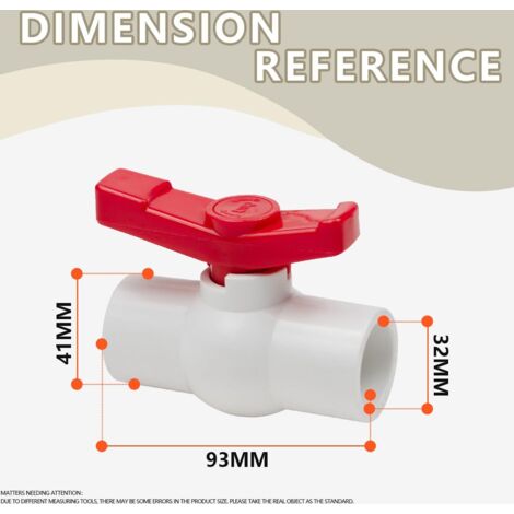 Lot de 6 robinets à boisseau sphérique en PVC de 32 mm, robinet d'arrêt ...