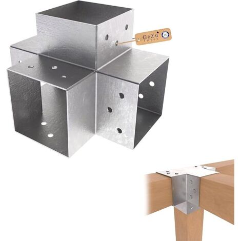 GeZu Impex Post Connector K 81 x 81 mm Hot Dip Galvanised Pergola 4 Way ...