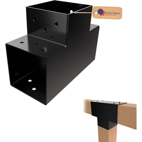 GeZu Impex Post Connector T 91 x 91 mm Black Powder Coated Pergola T ...