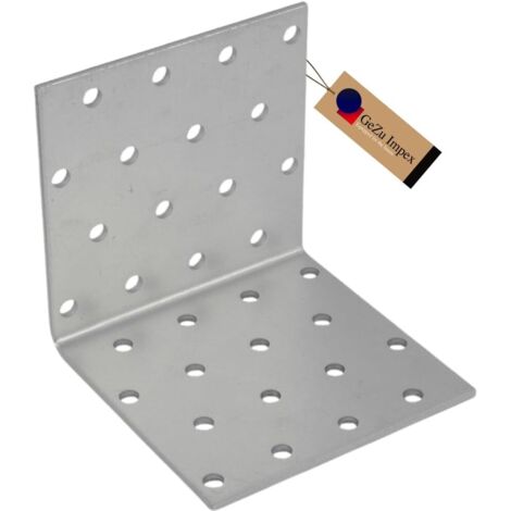 GeZu Impex Angle Bracket 80 x 80 x 80 mm Galvanised Perforated Corner ...