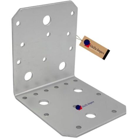 GeZu Impex Winkelverbinder 105 x 105 x 90 mm Verzinkt 90° Perforierte Winkelplatte Eckwinkel ...