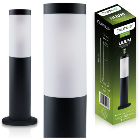Lilium LUMILED Gartenleuchte E27, schwarzer Sockel, 45 cm
