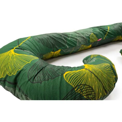 Schwangerschaftskissen Typ C für Seitenschlafen und Stillen - Grüne Blätter