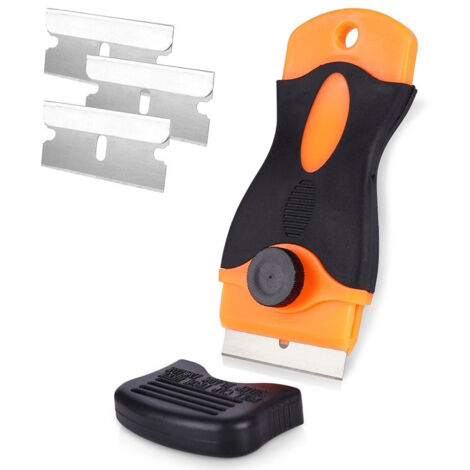 Universal scraper with 3 blades and blade guard for slab cleaning