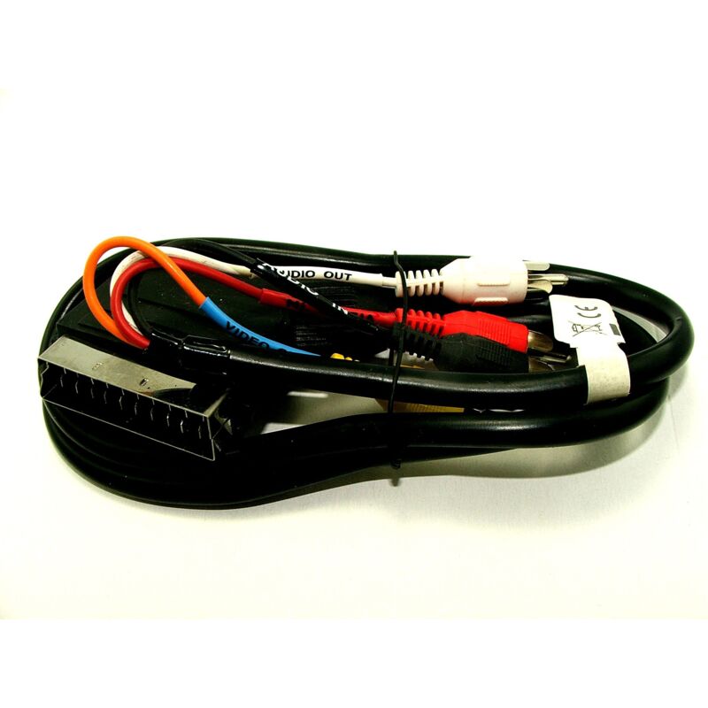 CAVO SCART EURO 4X RCA 1,2 m ROTONDO IN-OUT