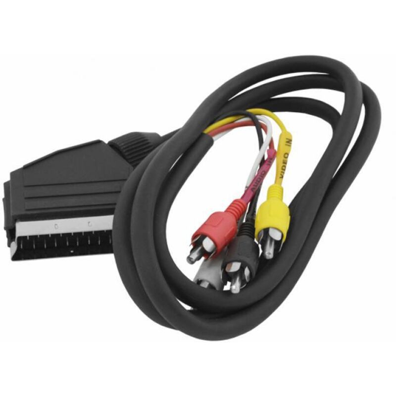 CAVO SCART EURO 4X RCA 1,5 m TONDO