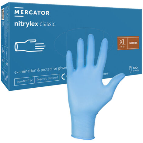 Guanti in nitrile XL blu Mercator Nitrylex Classic 100 pezzi