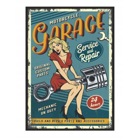 POSTER FOTOGRAFICO IN CORNICE 33x43 cm Garage Pinup P1573