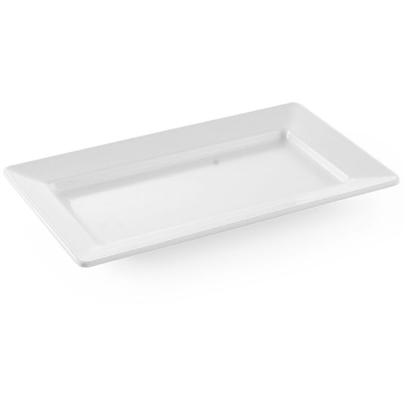 Plato rectangular de melamina 49,5x27 cm altura 5,6 cm blanco - Hendi ...