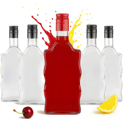 50x BOTELLAS FALA 500 ml + TAPA LARGA botellas de vidrio para vodka ...