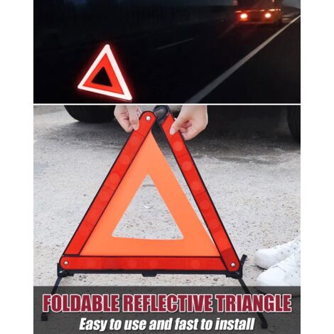 Triangle de signalisation Pliable avec boîte de Rangement,Réfléchissant ...