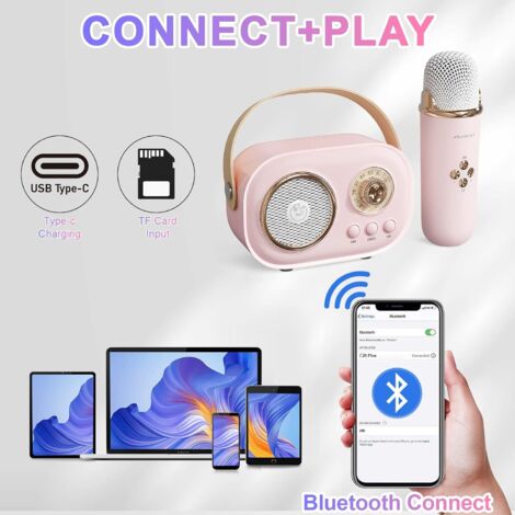 Mini machine à karaoké - Pour enfants et adultes, set karaoké mignon ...