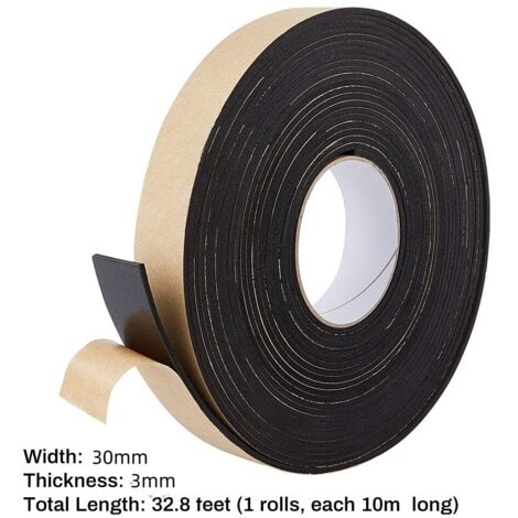 Bande de Mousse Auto adhésive 10m 30mm(L) x3mm(T) Ruban d'étanchéité en ...