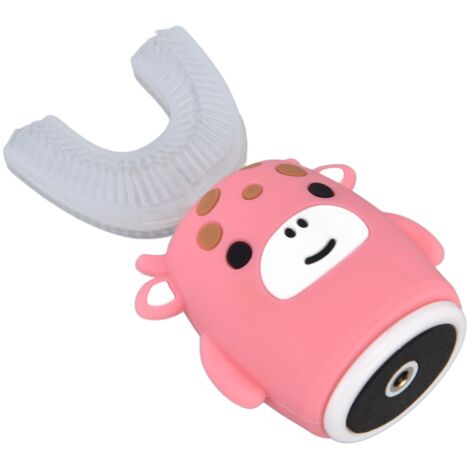 Brosse à dents électrique en forme de U pour enfants, rose, motif ...