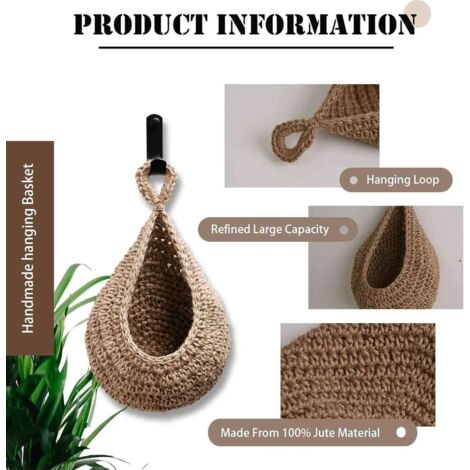 Panier à Fruits Suspendu XXXL - EINNENFFER - Panier de Rangement Tressé ...