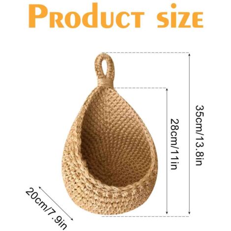 Panier à Fruits Suspendu XXXL - EINNENFFER - Panier de Rangement Tressé ...