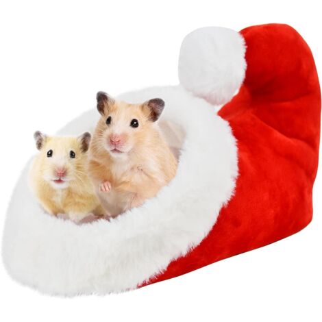 Camas para hámster con temática navideña, zapatos de Papá Noel con ...