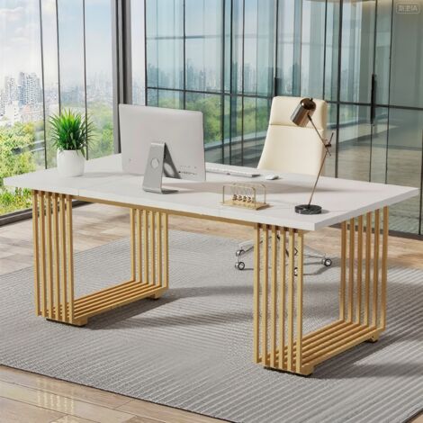Bureau Table d'ordinateur, 180 x 80 x 78 cm Table de Bureau Moderne PC ...
