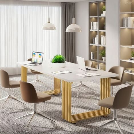 Bureau Table d'ordinateur, 180 x 80 x 78 cm Table de Bureau Moderne PC ...